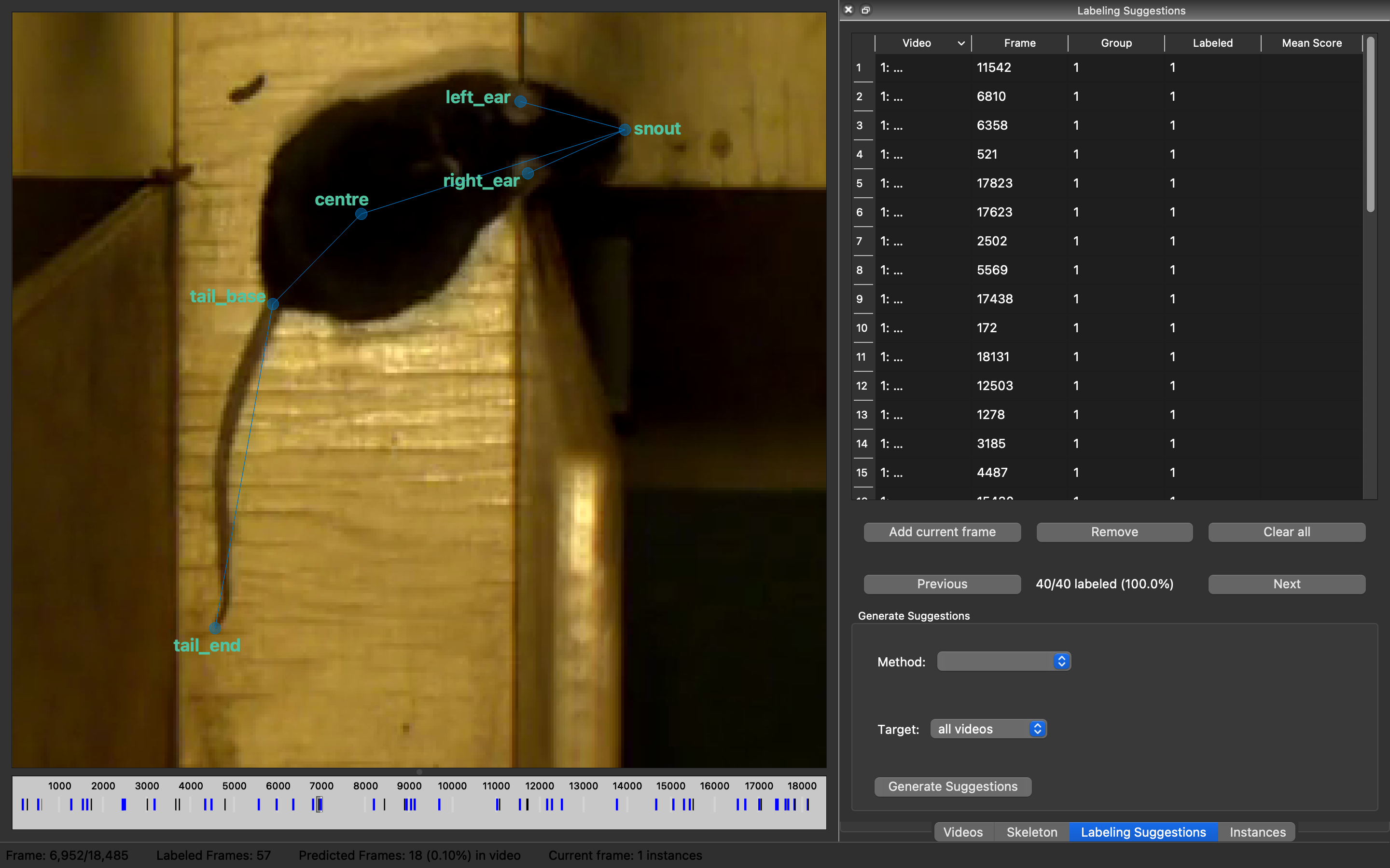 Pose estimation with SLEAP